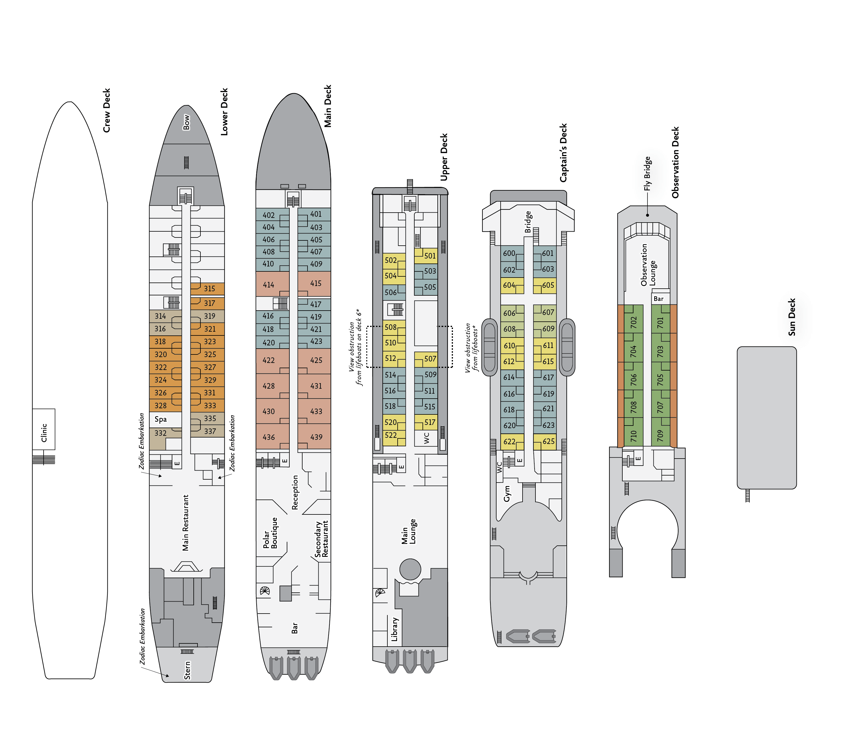 Ocean Diamond Deck Plans | CruiseInd